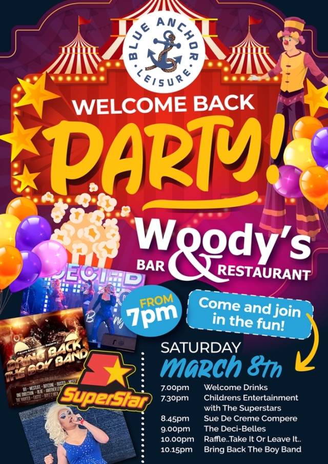 Welcome Back Party Night | Live Entertainment, Skegness | Blue Anchor